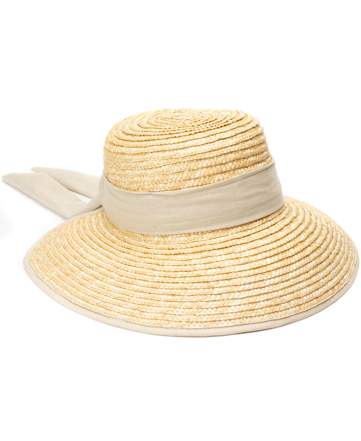 Click here for Bcbg Wheatstraw Face Framer Linen Tie Hat - Natura... prices