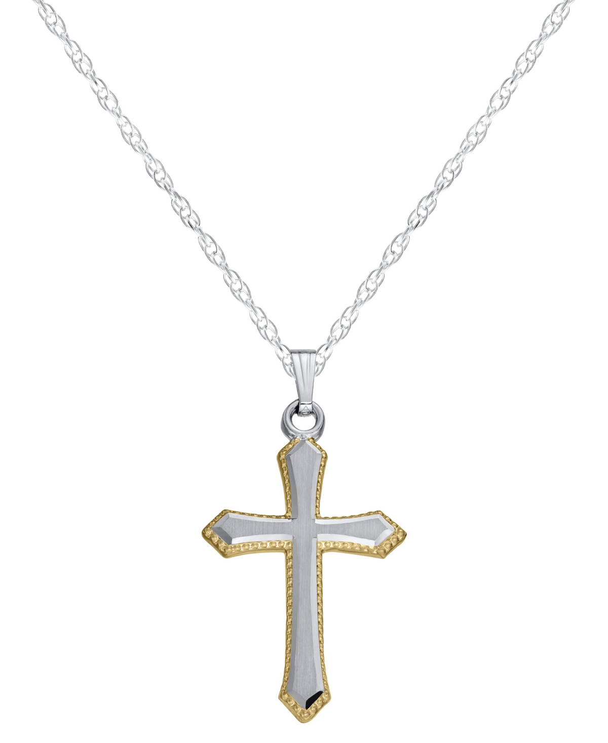 Click here for Macys Engraved Edge Cross Pendant Necklace in Ster... prices