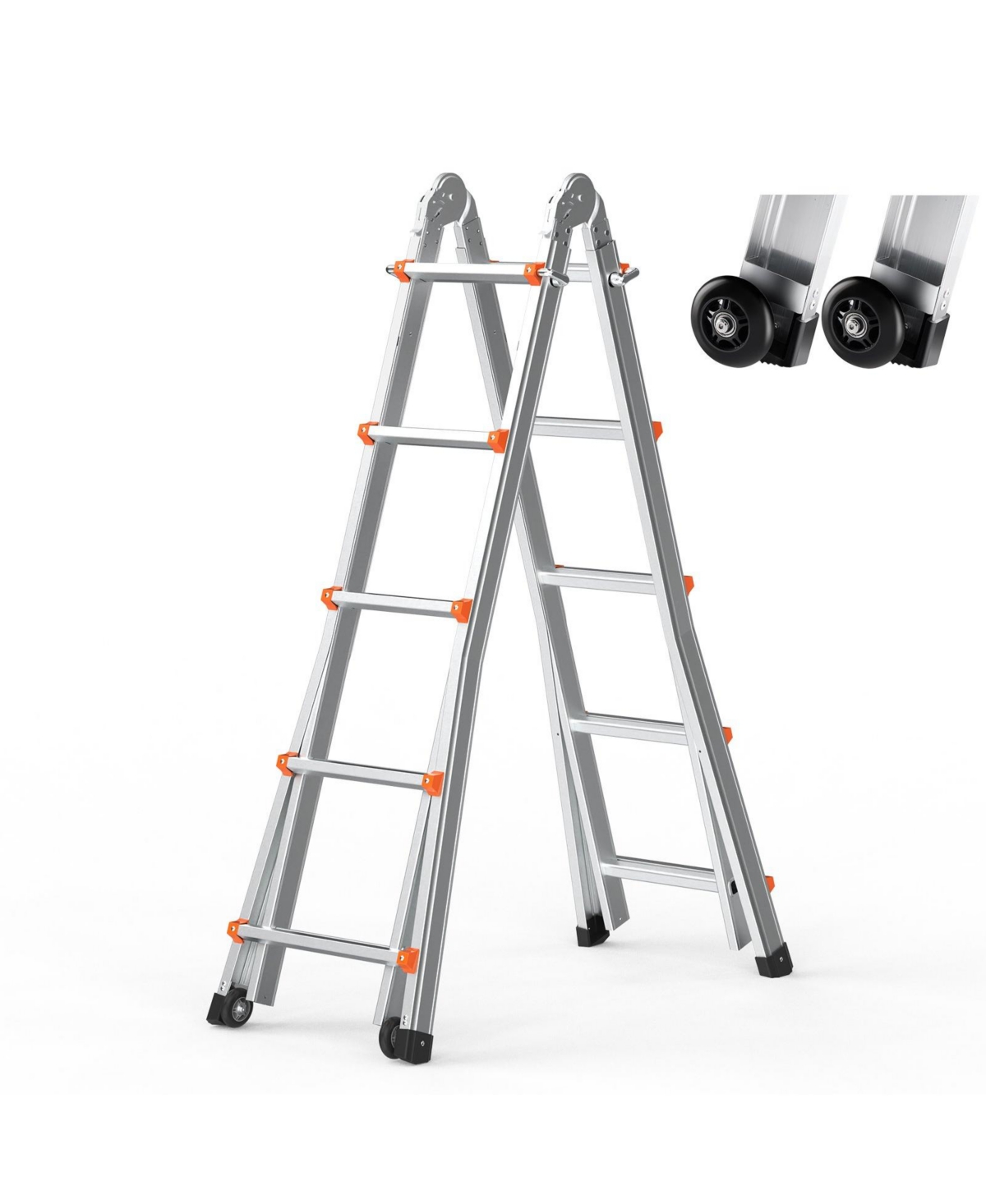 Click here for Mecale 20 feet Telescoping A-Frame Ladder  Compact... prices