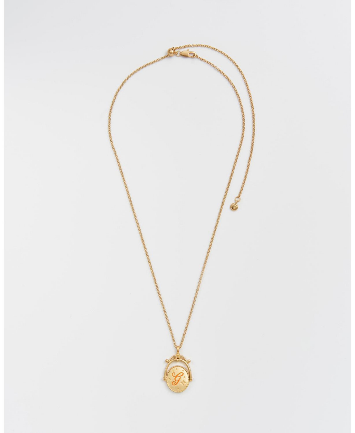 Click here for Fable England G Initial Gerbera Spinner Chain Neck... prices