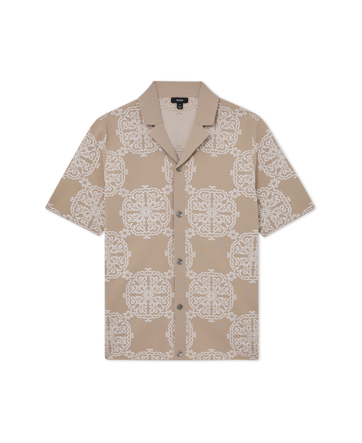 Click here for Reiss Mens Gabriel Button Through Jacquard Cuban S... prices
