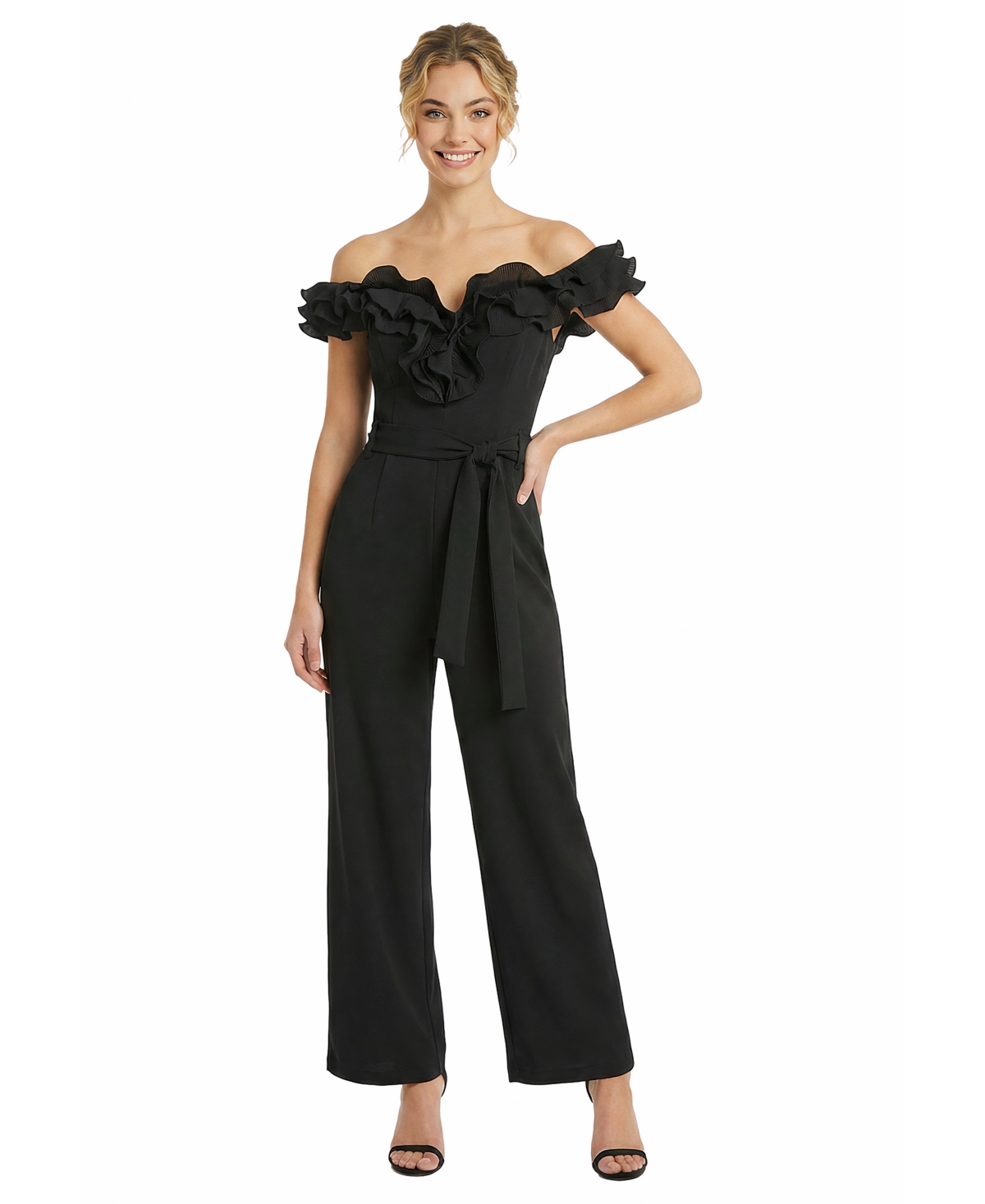 Click here for ivy + blu womens off-shoulder stretch jumpsuit - B... prices
