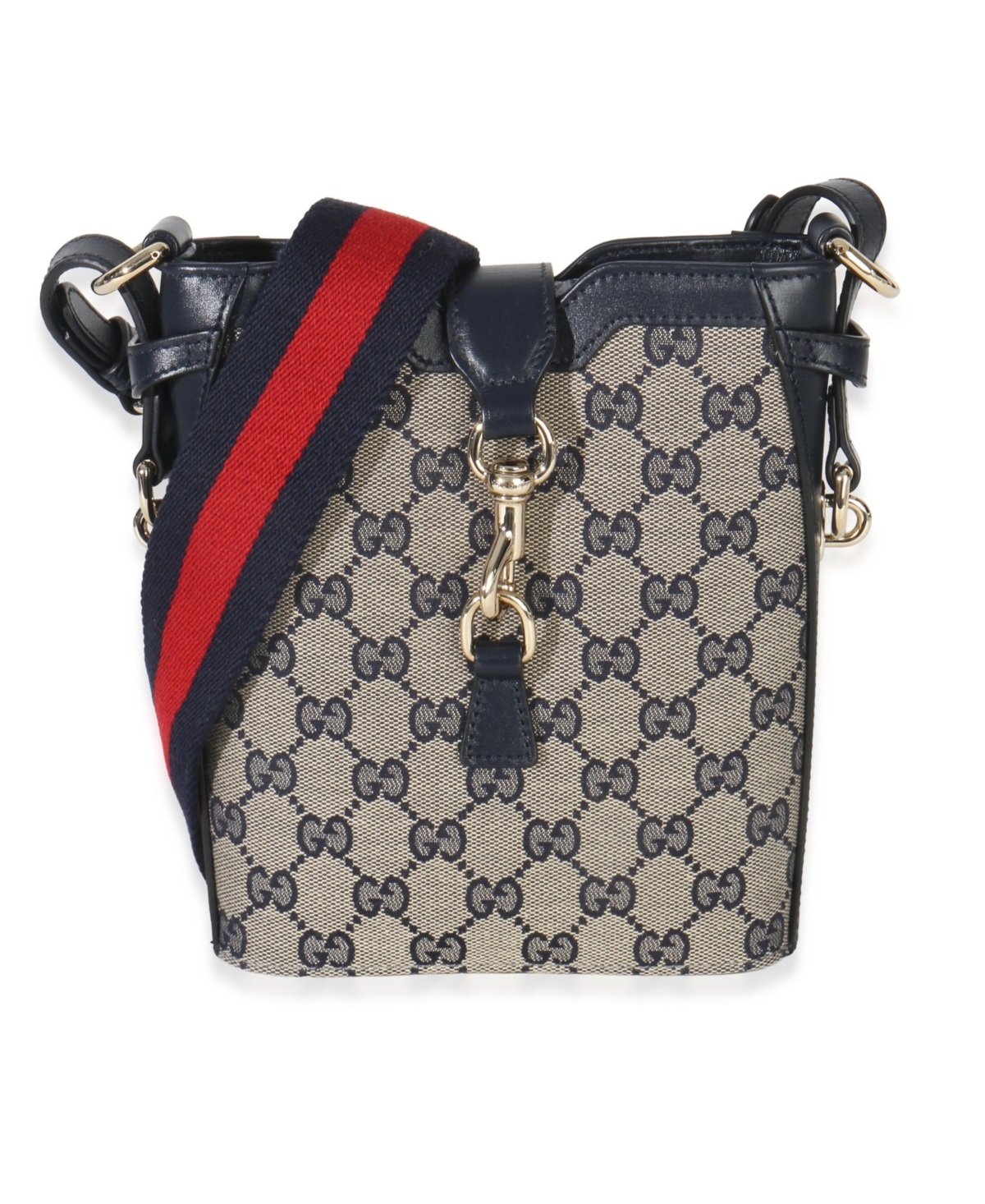 Click here for Pre-Owned Gucci Navy Beige Gg Supreme Monogram Min... prices
