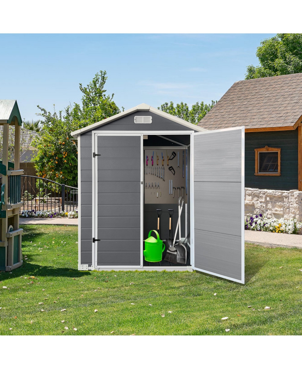 Click here for Clihome Plastic Outdoor Storage Shed with Floor an... prices