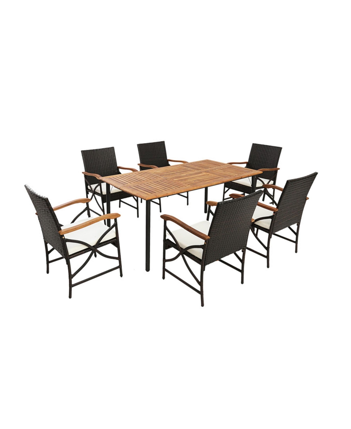 Click here for Clihome 7-Piece Outdoor Dining Set with Acacia Woo... prices