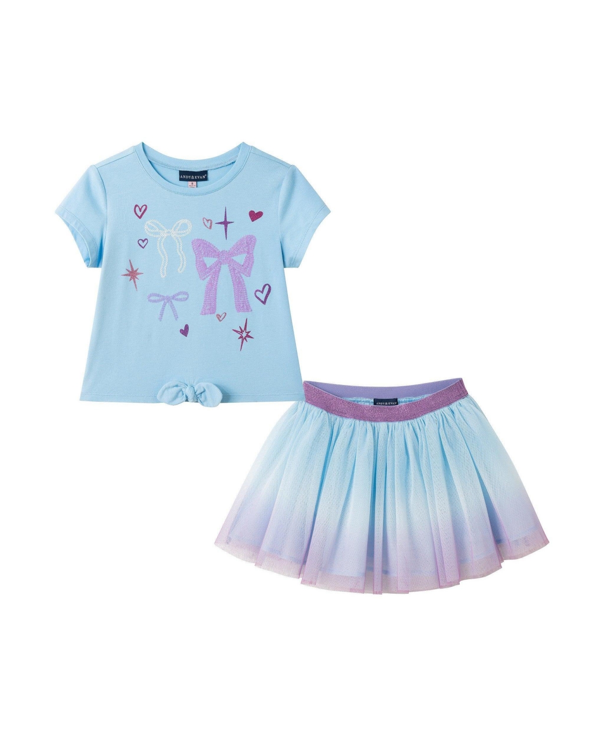 Click here for Andy & Evan Toddler (2T-6X) Ombre Tie Front Tee an... prices