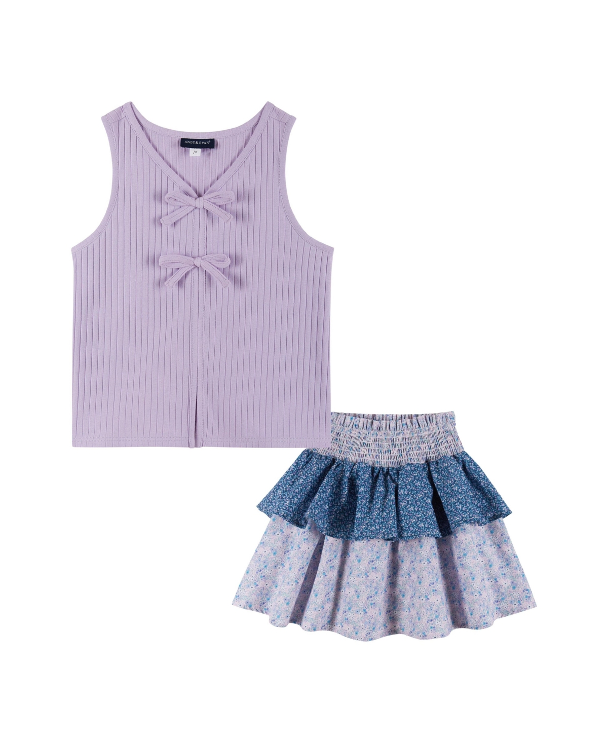 Click here for Andy & Evan Girls Rib Knit Top and Printed Ruffle... prices