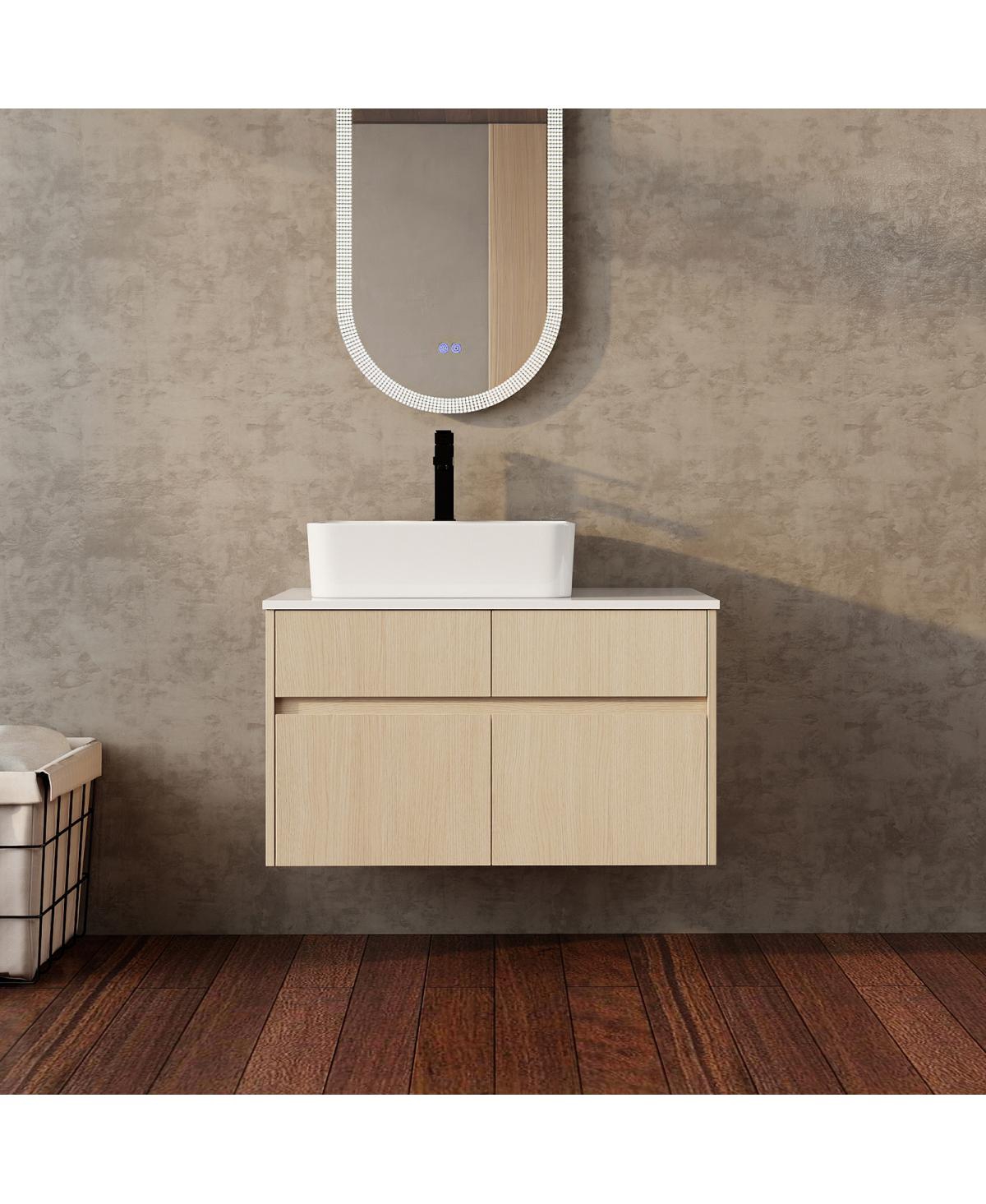 Click here for Sillysis Inch Wall Mounted Bathroom Vanity with Ce... prices