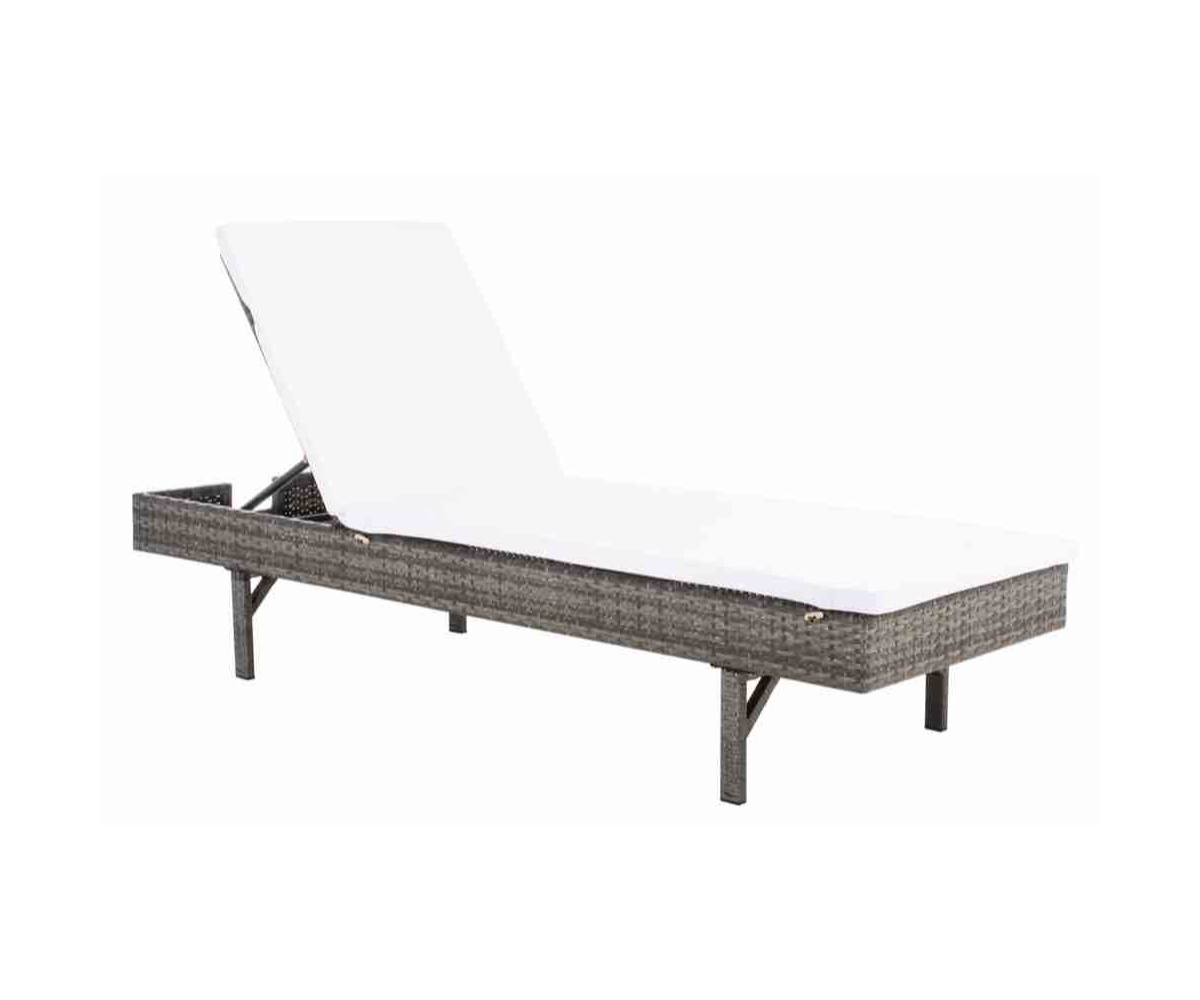Click here for Augusta Home Cam Sunlounger - Grey brown/white prices