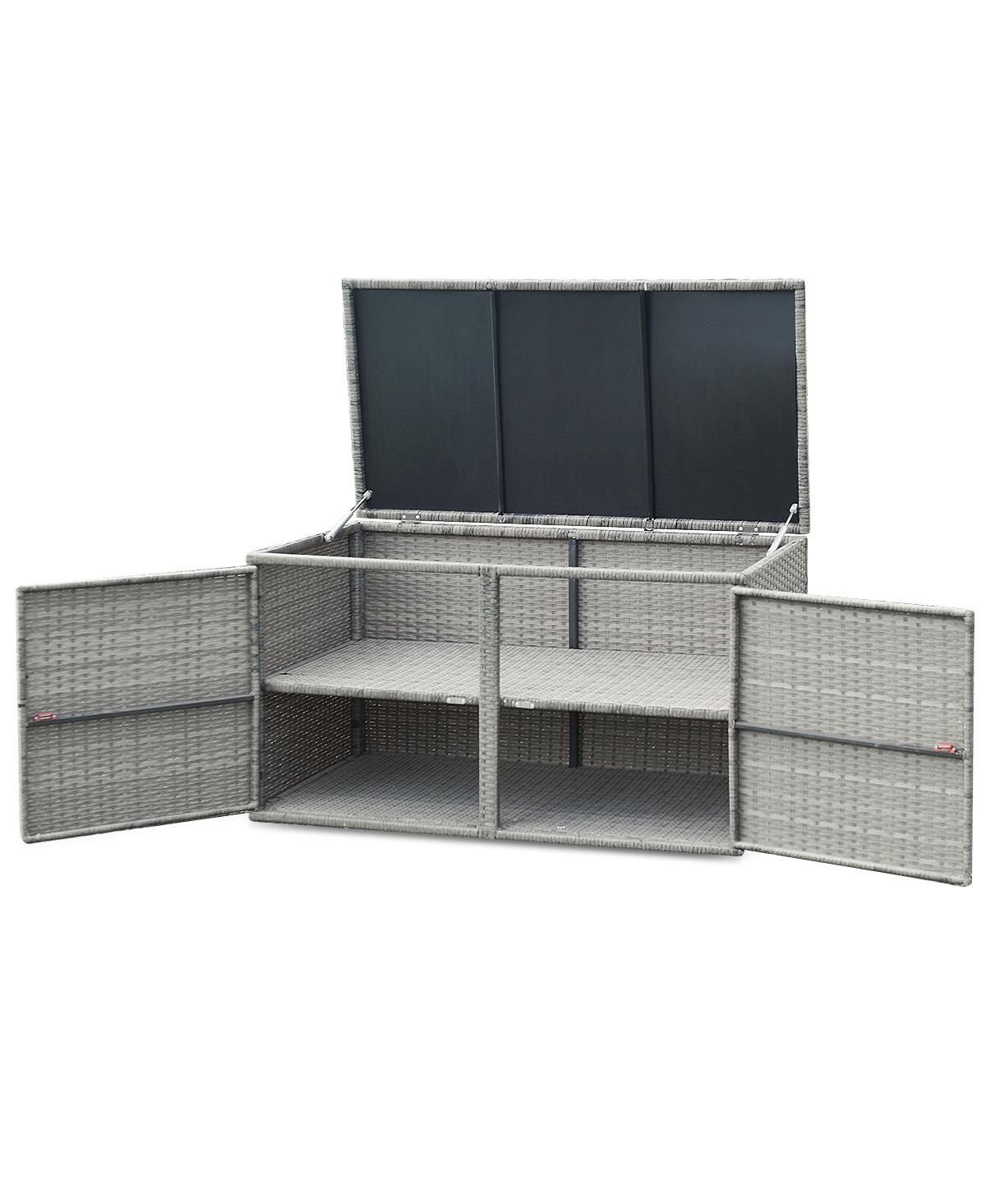 Click here for Gymax 88 Gallon Rattan Storage Box Outdoor Patio C... prices
