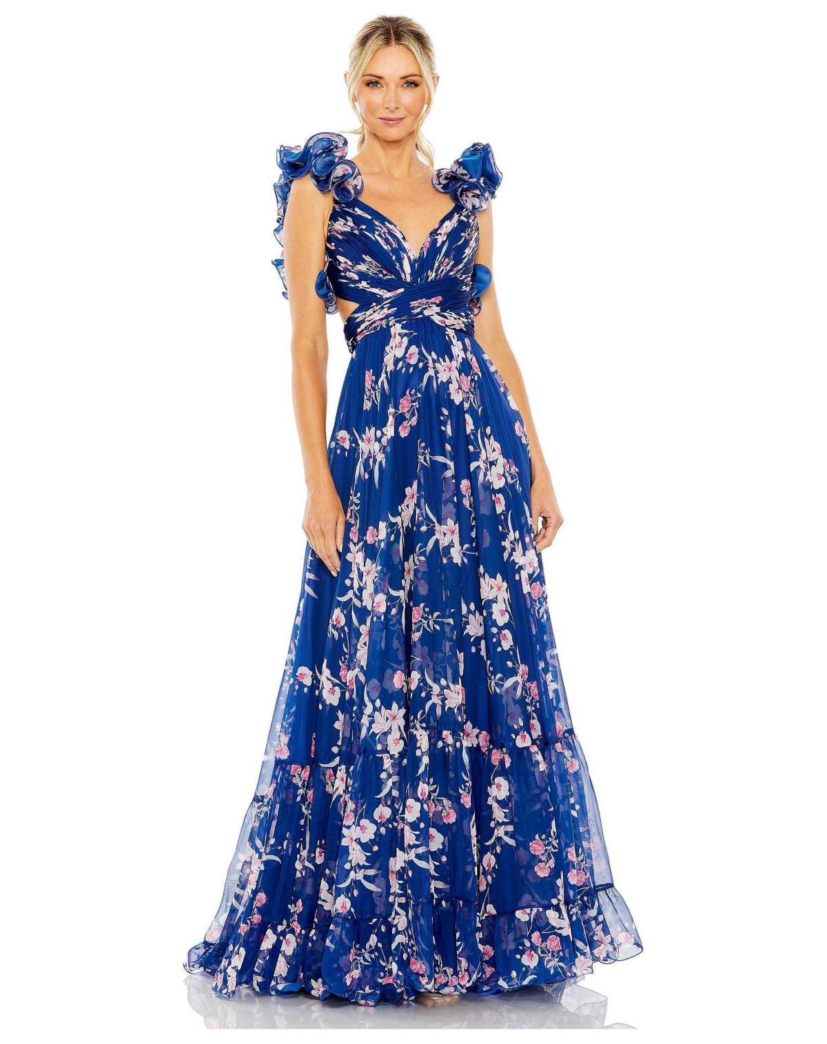 Click here for Mac Duggal Womens High Neck Blouson Sleeve Sequin... prices