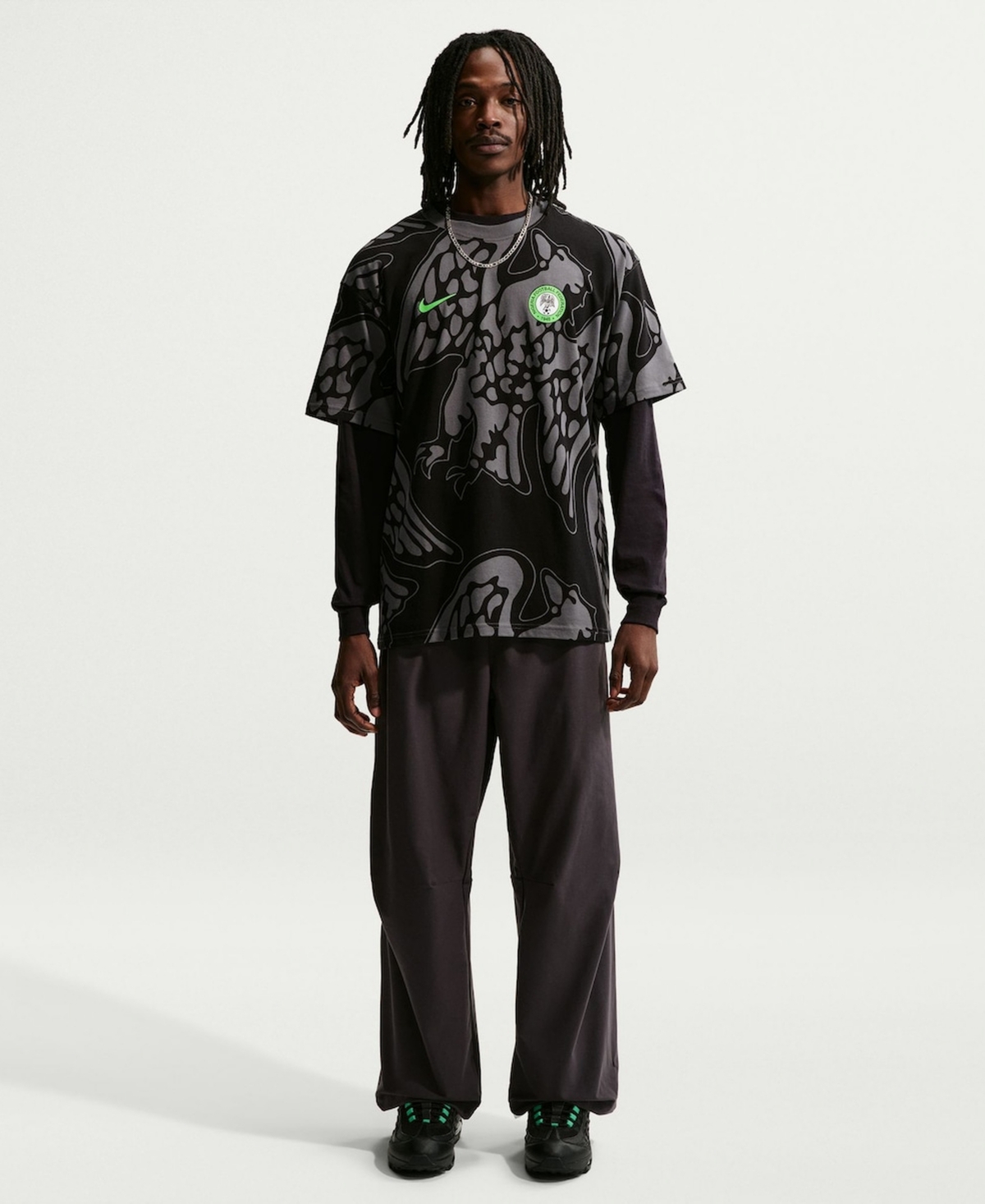 Click here for Nike Mens Gray Nigeria National Team Allover Print... prices