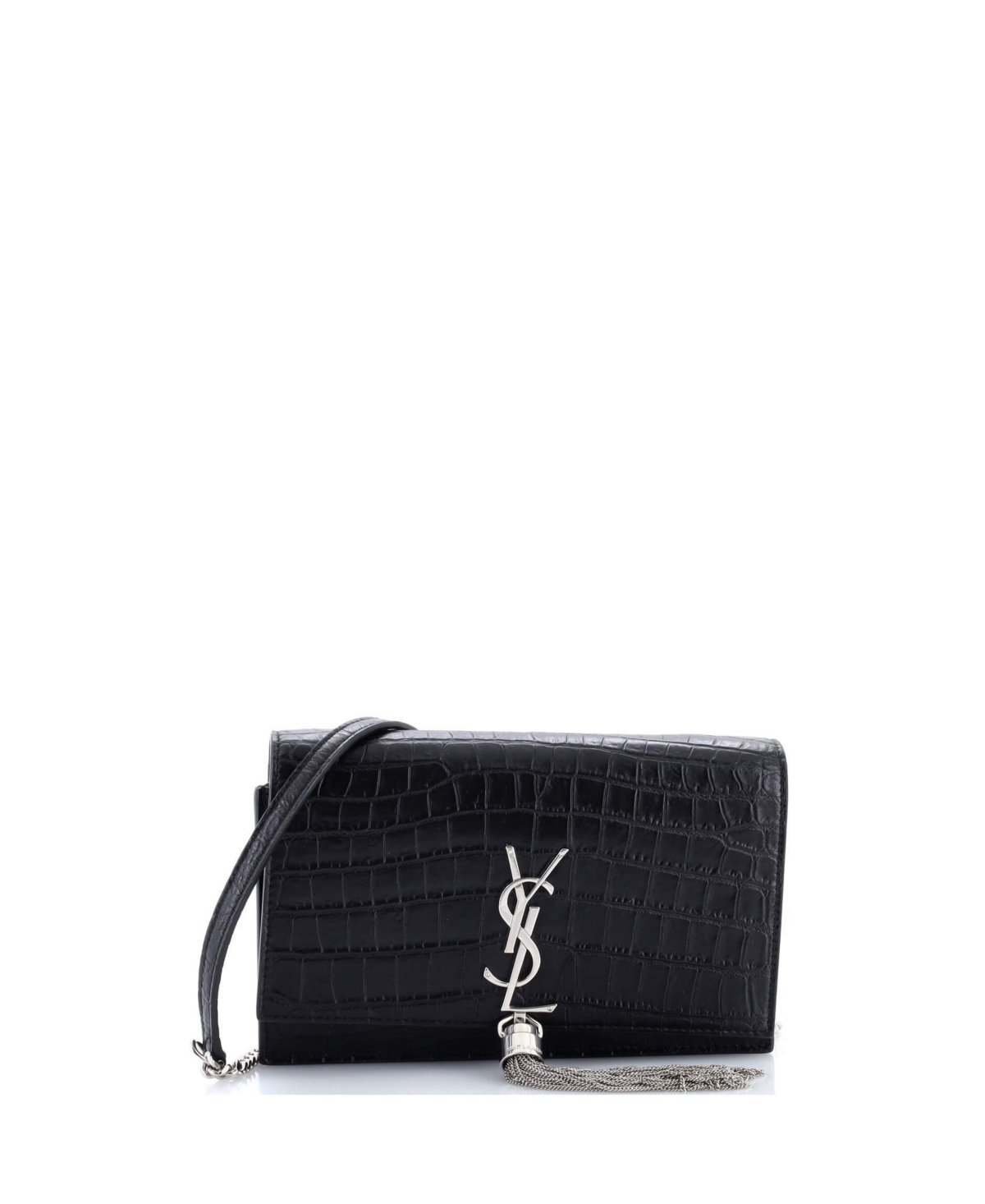 Click here for Pre-Owned Saint Laurent Classic Monogram Tassel Ch... prices