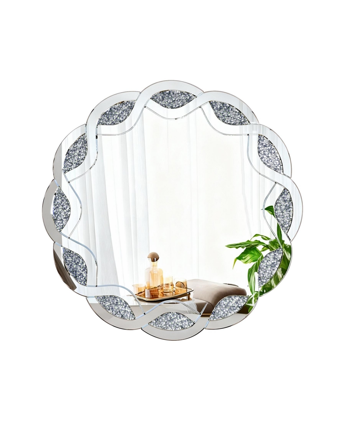Click here for Phying Modern Wave Frame Round Wall Mirror 31.5 In... prices