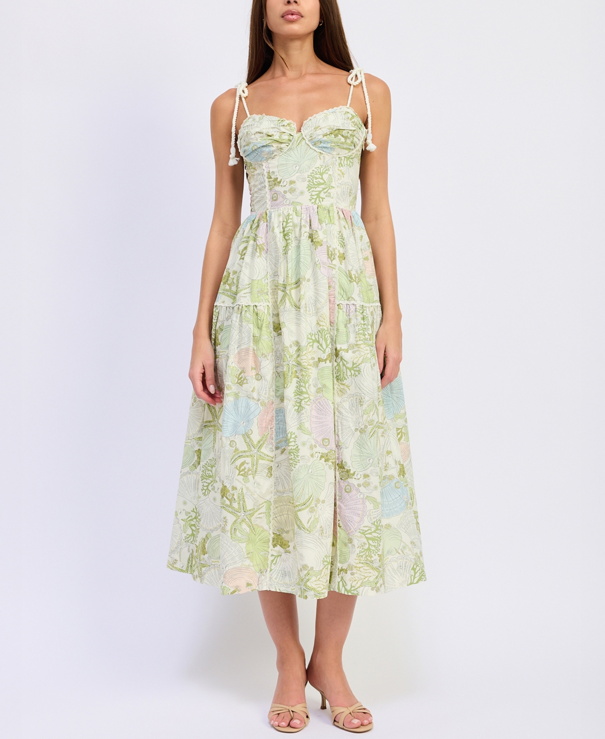 Click here for En Saison Womens Blair Printed Sleeveless Midi Dre... prices