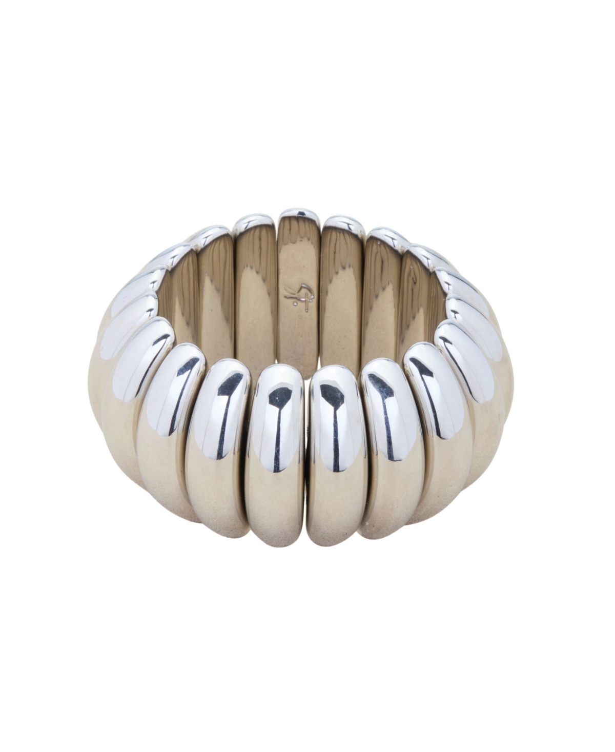 Click here for St. Moran Silver Fluted Stretch Baroque Bracelet -... prices