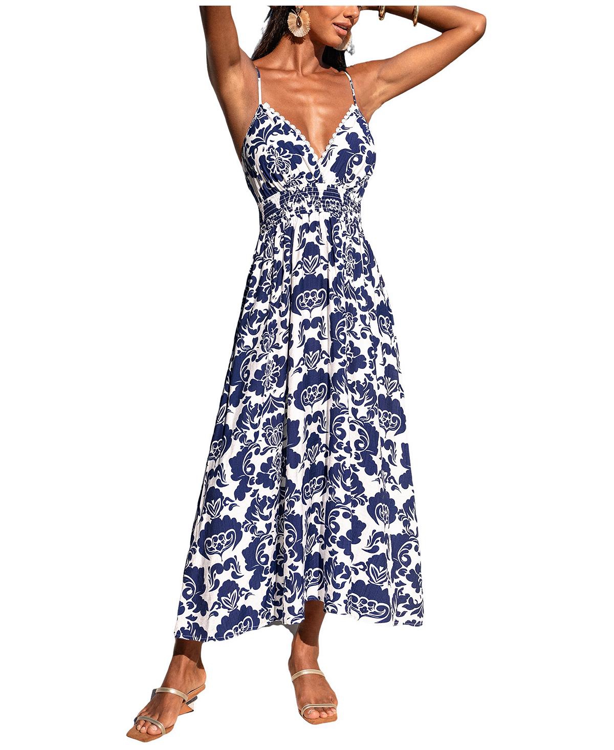 Click here for Cupshe Womens Silver Lining Ornate Maxi Beach Dres... prices