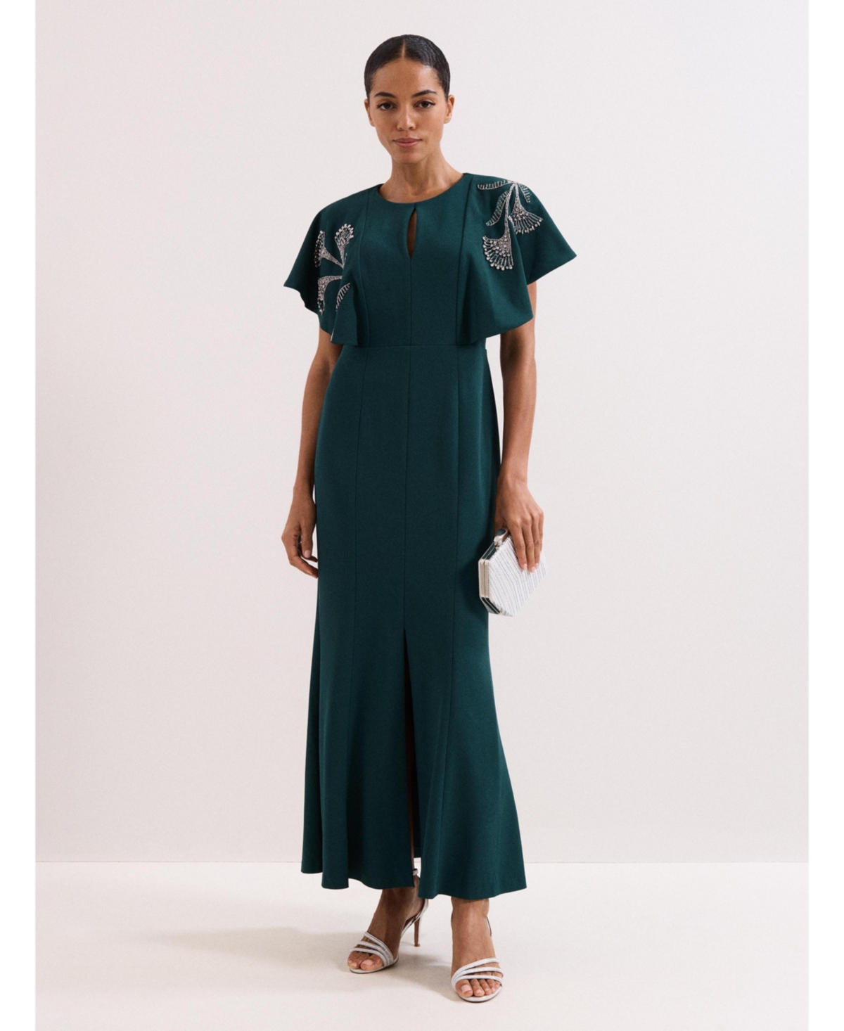 Click here for Phase Eight Womens Octavia Cape Dress - Teal prices