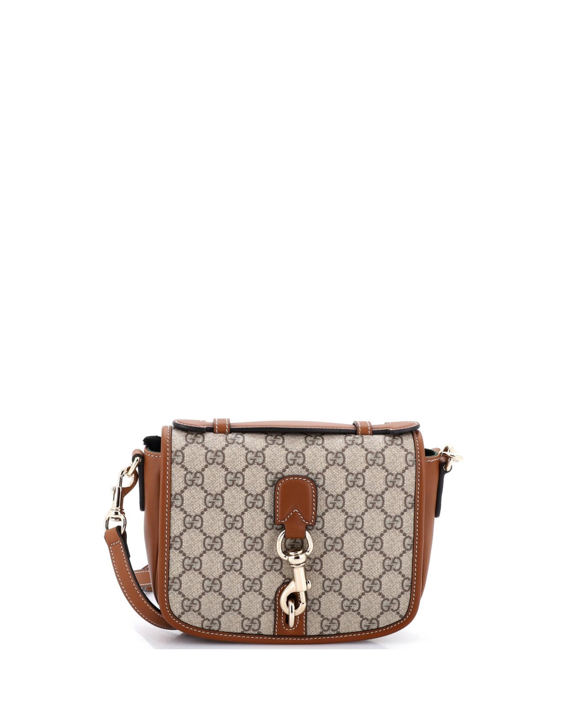Click here for Pre-Owned Gucci Mini Gg Emblem Flap Crossbody Bag... prices