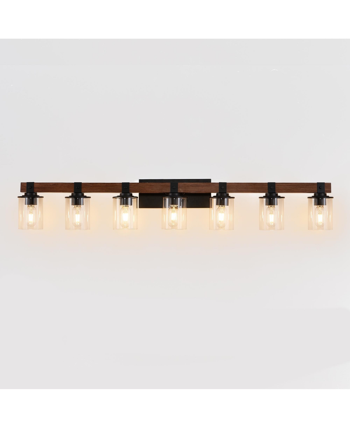 Click here for Busdays 50 Inch Rustic 7 Light Vanity Light Indust... prices
