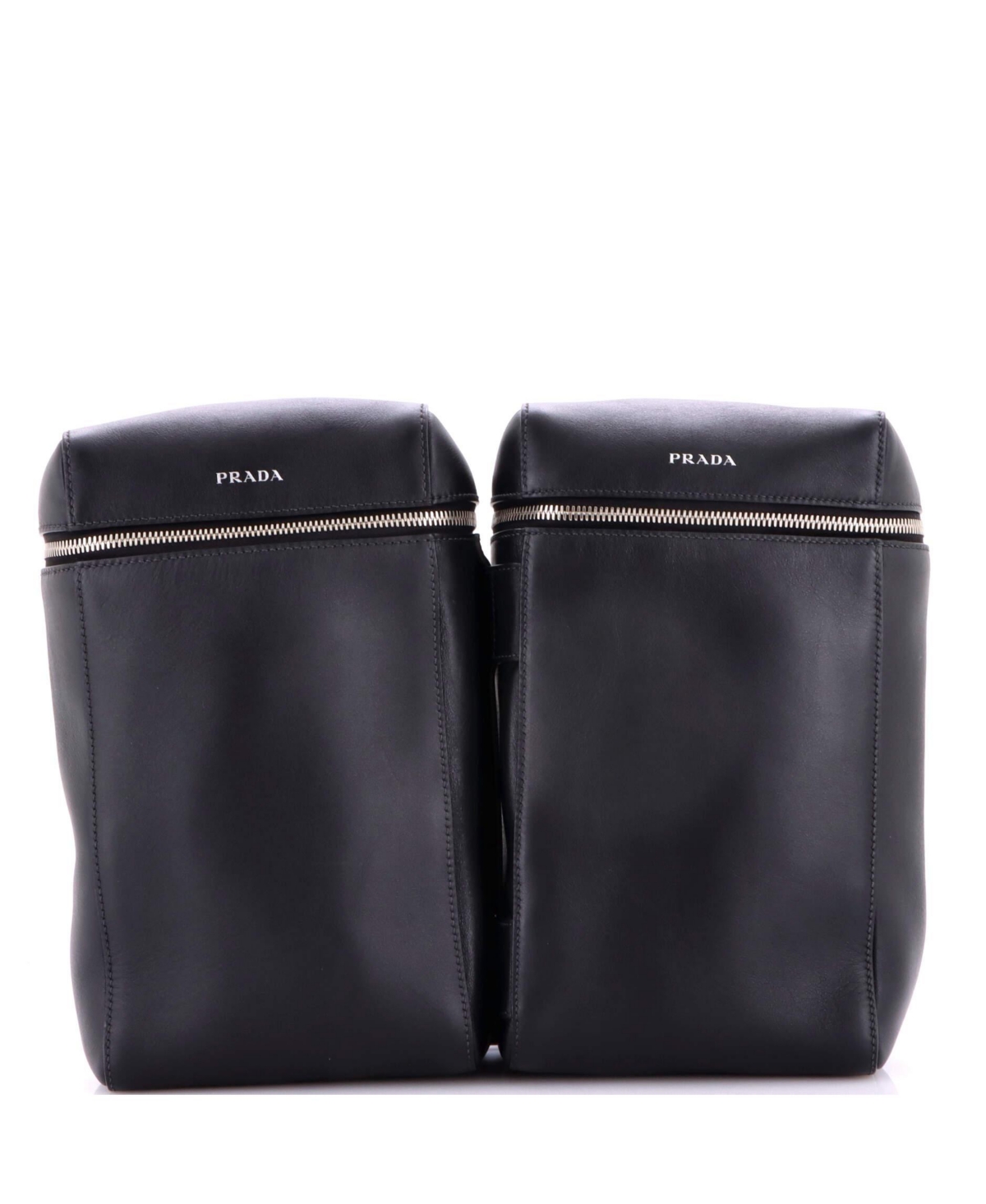 Click here for Pre-Owned Prada Twin Pocket Backpack Leather - Bla... prices