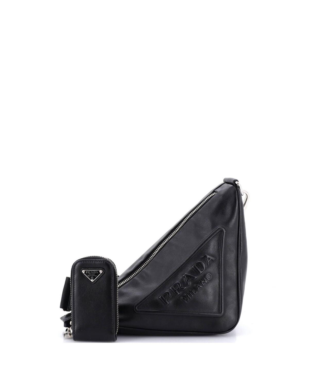 Click here for Pre-Owned Prada Mini Triangle Logo Zip Crossbody B... prices