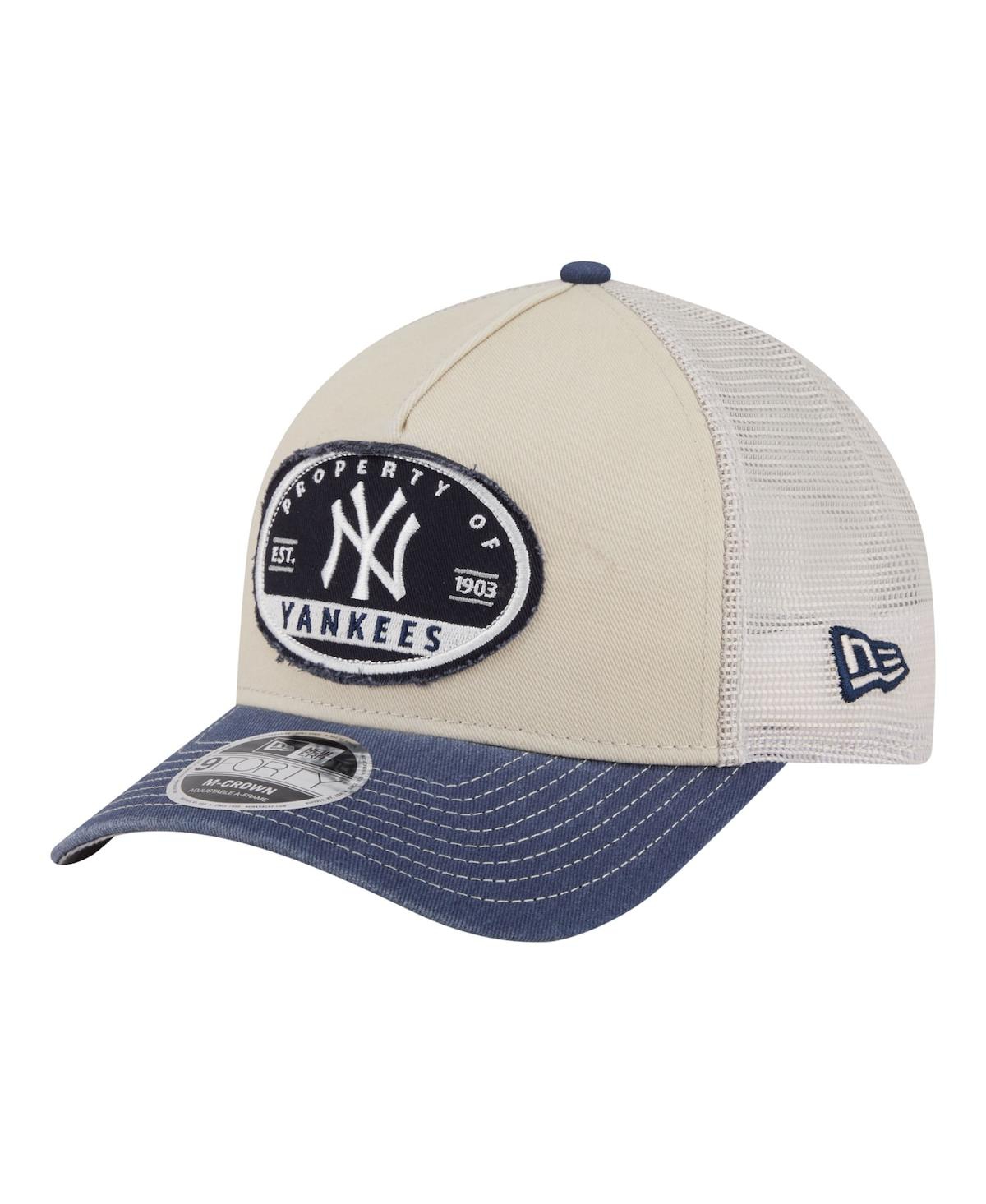 Click here for New Era Mens Light Beige/Navy New York Yankees Fra... prices