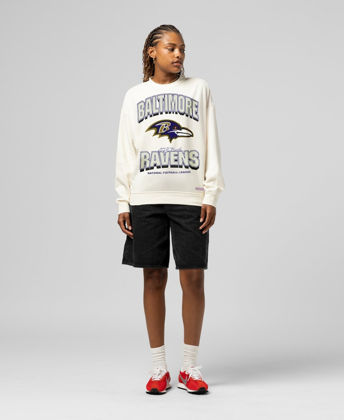 Click here for Mitchell & Ness Womens Cream Baltimore Ravens Tona... prices