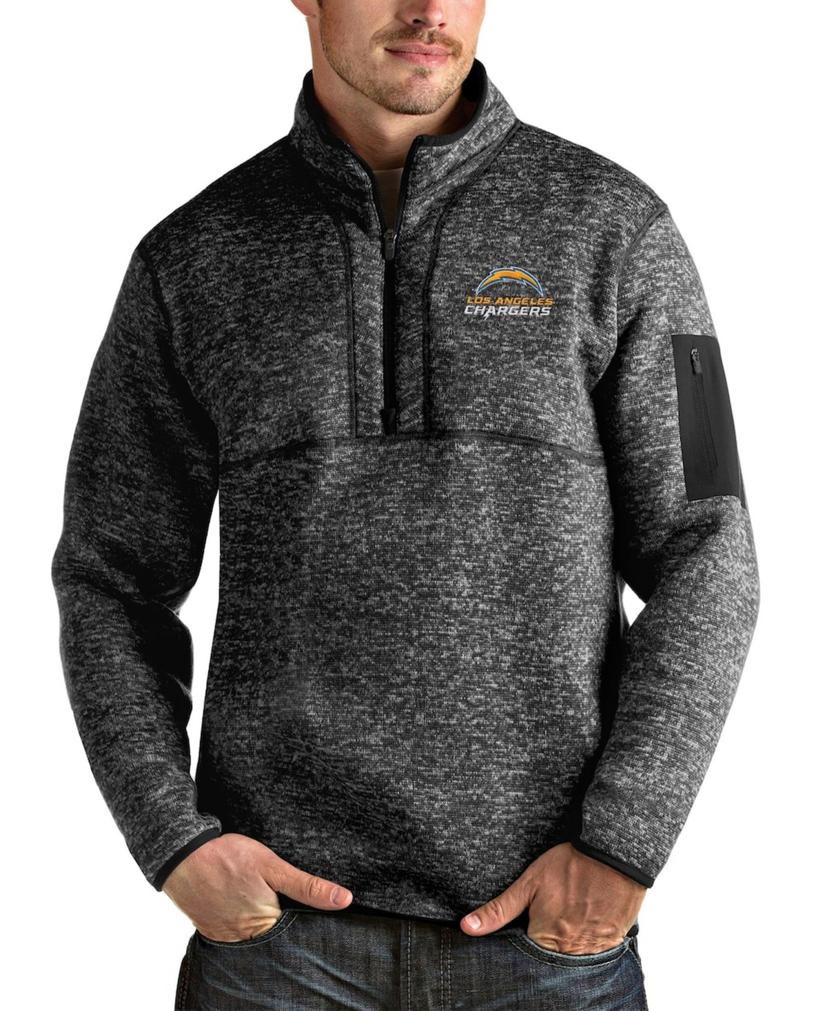 Click here for Antigua Mens Heathered Black Los Angeles Chargers... prices