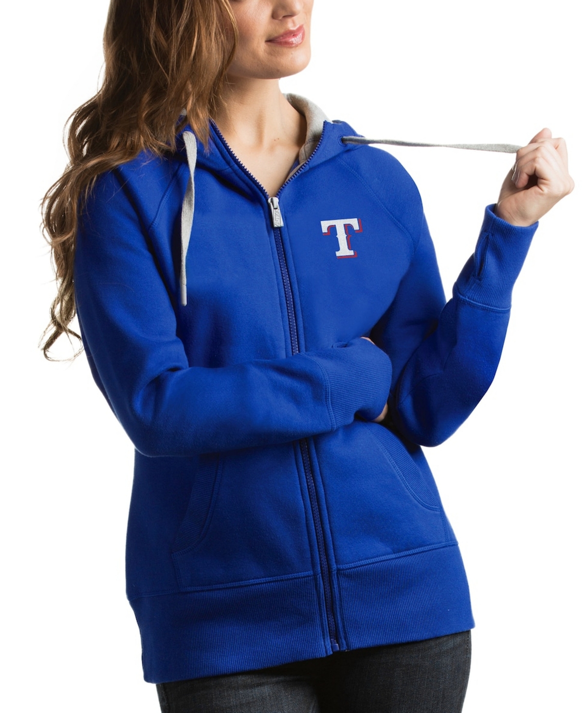 Click here for Antigua Womens Royal Texas Rangers Victory Full-Zi... prices