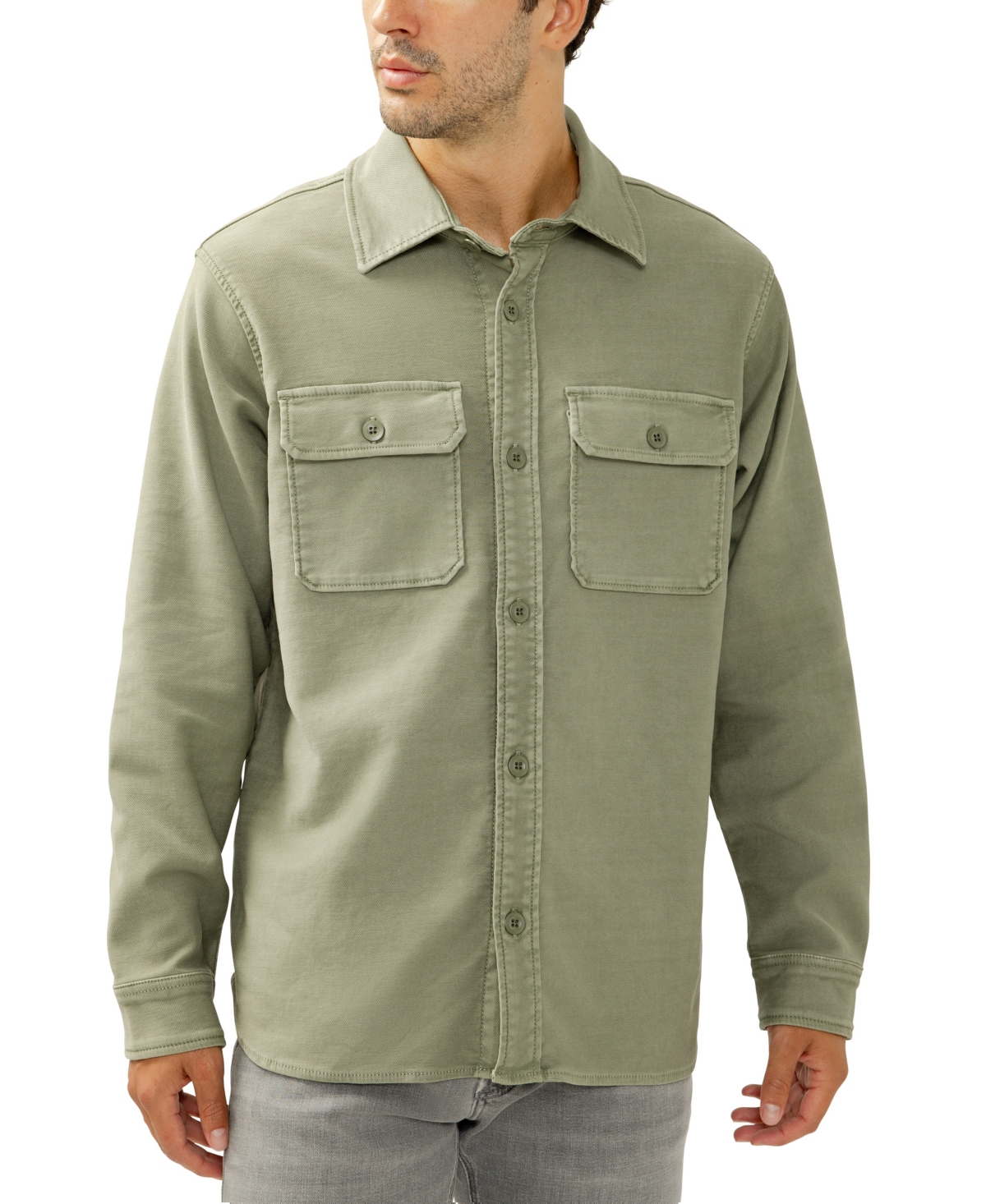 Click here for Silver Jeans Co. Mens Knit Flex Button-Up Shirt -... prices