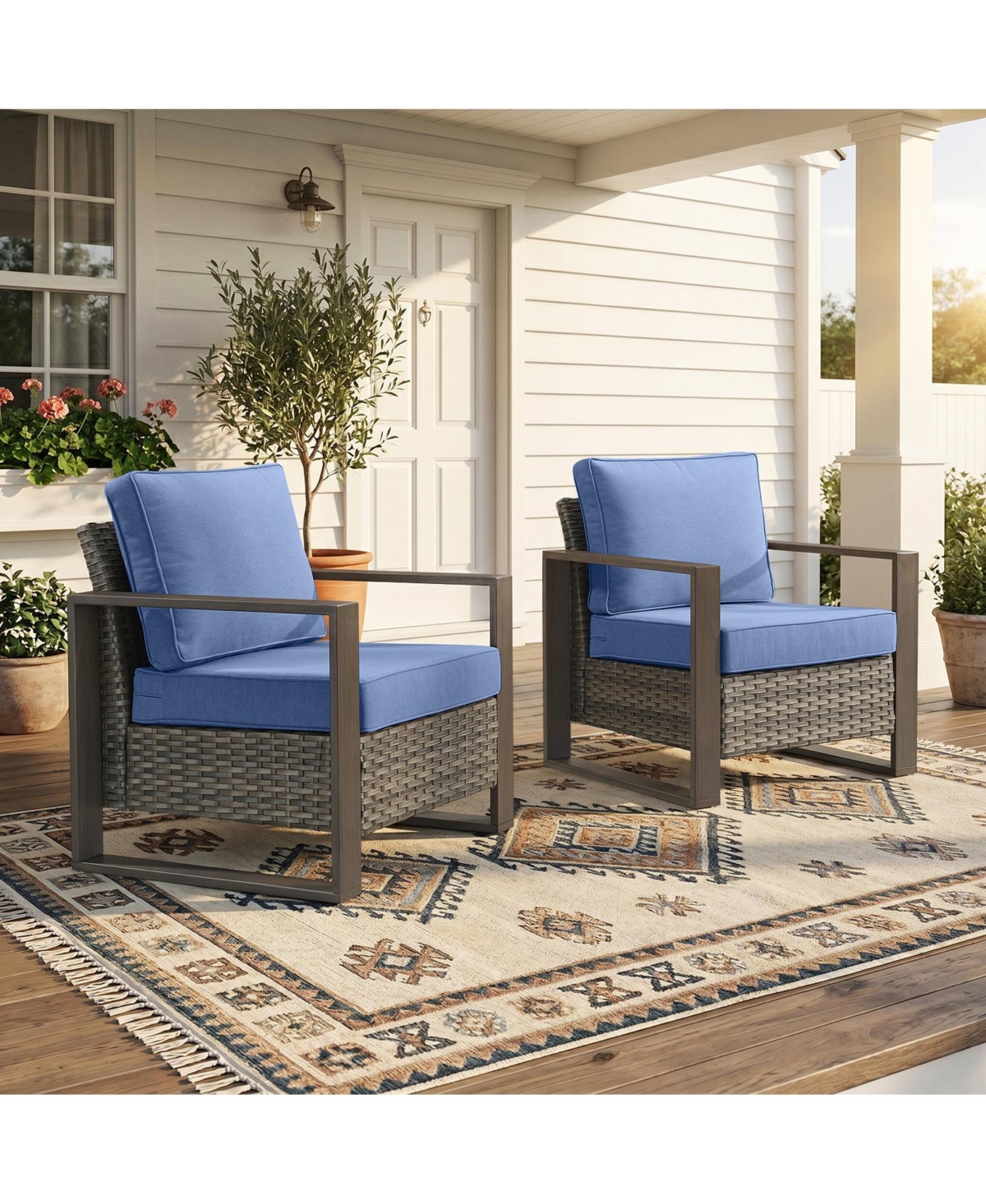 Click here for Pocassy Wicker Patio Chairs Set of 2 Oversize Outd... prices