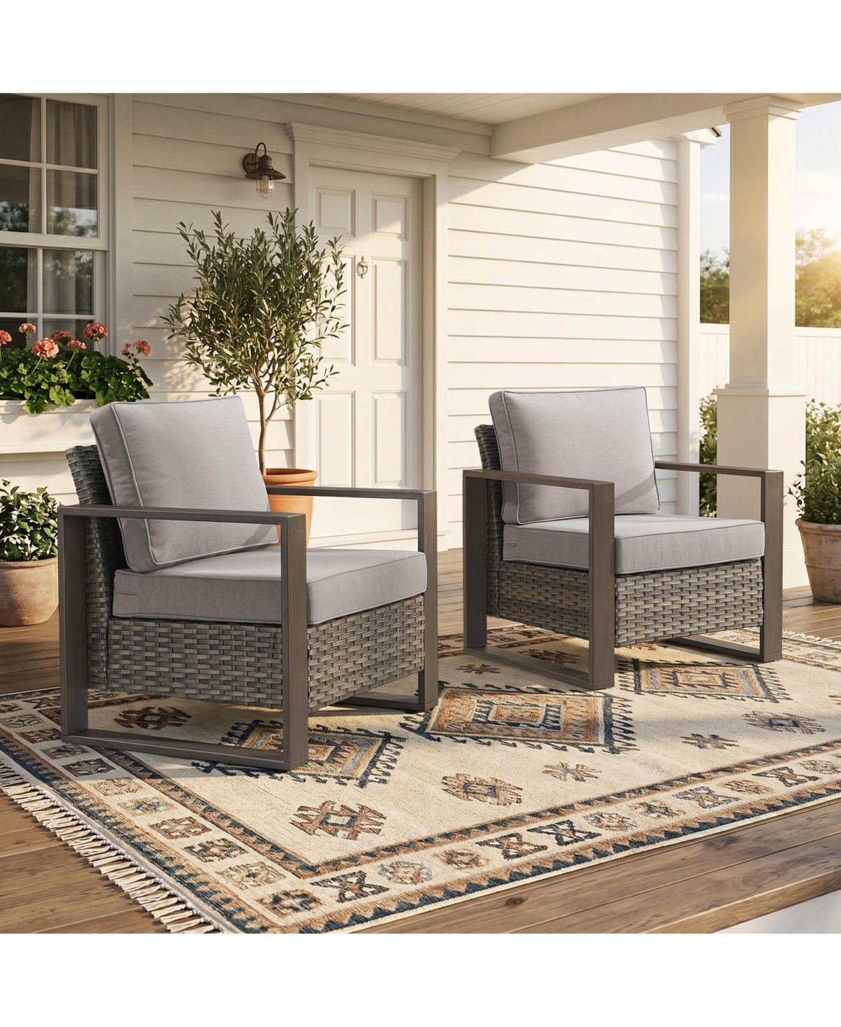 Click here for Pocassy Wicker Patio Chairs Set of 2 Oversize Outd... prices