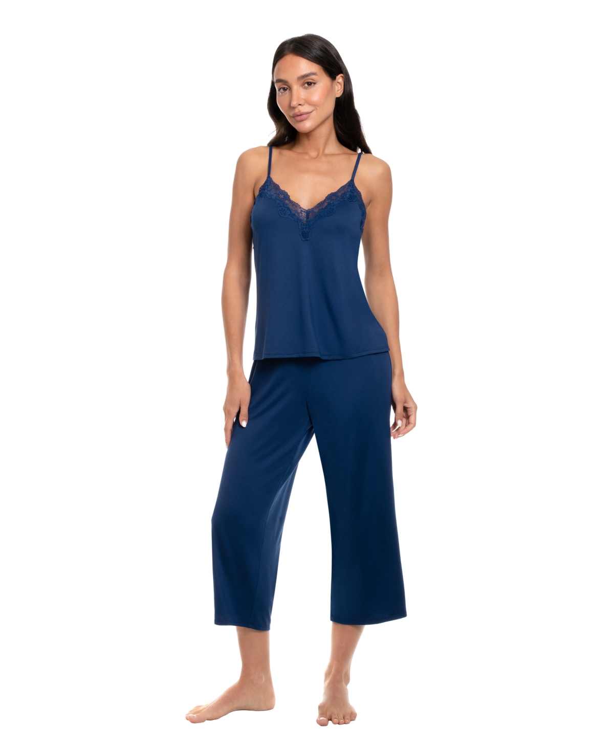Click here for Linea Donatella Womens Lace Trim Top and Cropped P... prices