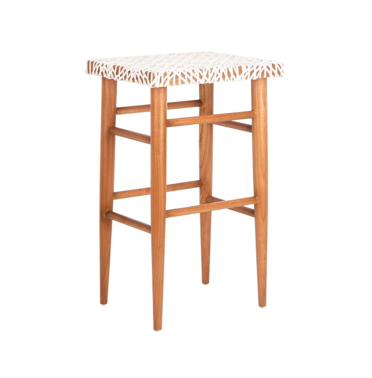 Click here for Safavieh Kaleo Woven Leather Barstool - White/natu... prices