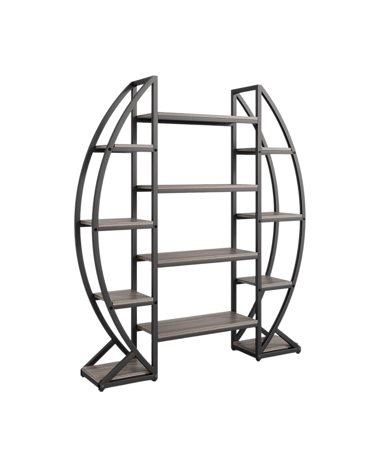 Click here for Slickblue Wide Oval Industrial Bookshelf with Open... prices