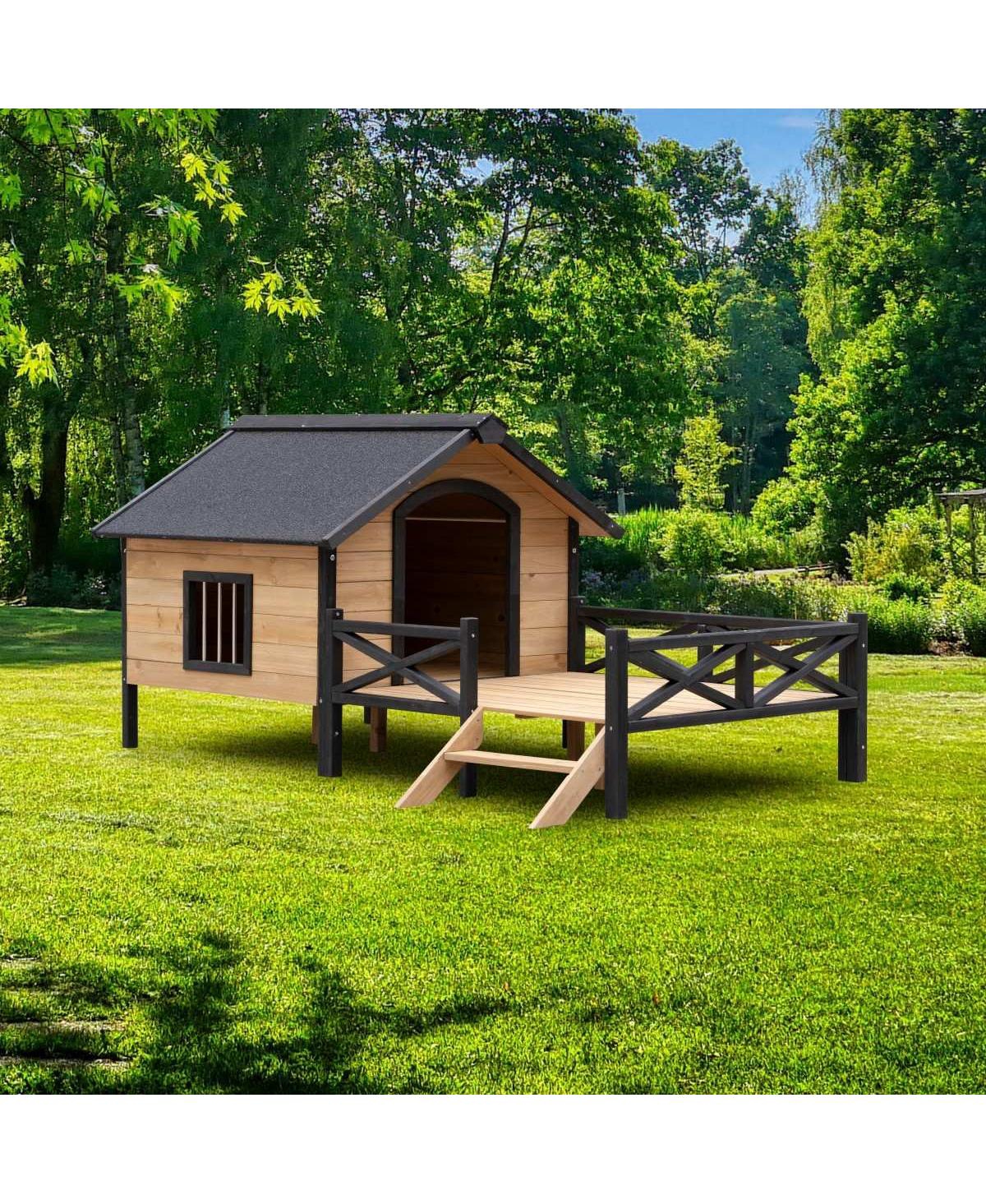 Click here for 6thdruple Large Natural Wooden Cabin Dog House  Ou... prices