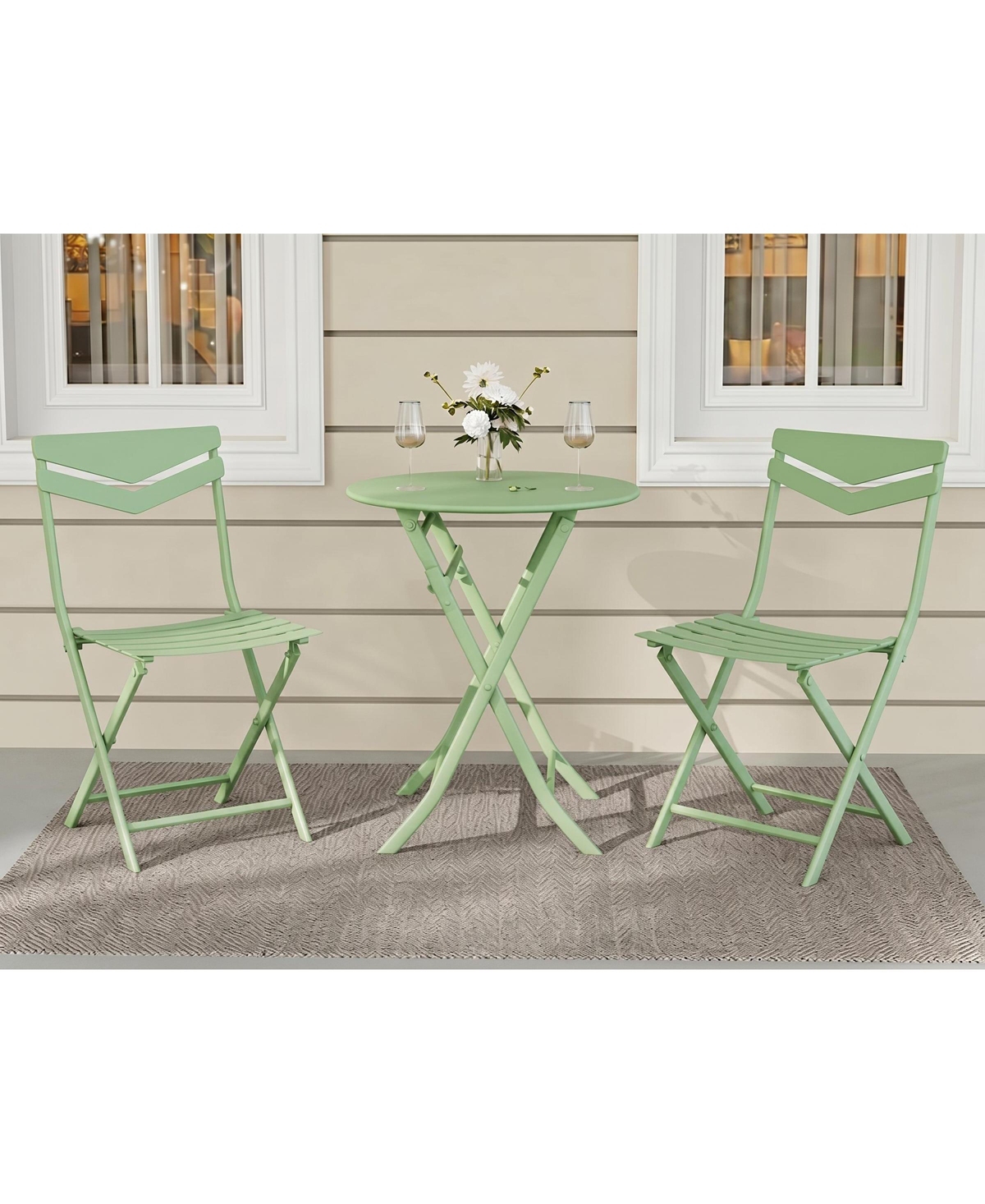 Click here for gaomon 3-Piece Folding Patio Bistro Set with Round... prices