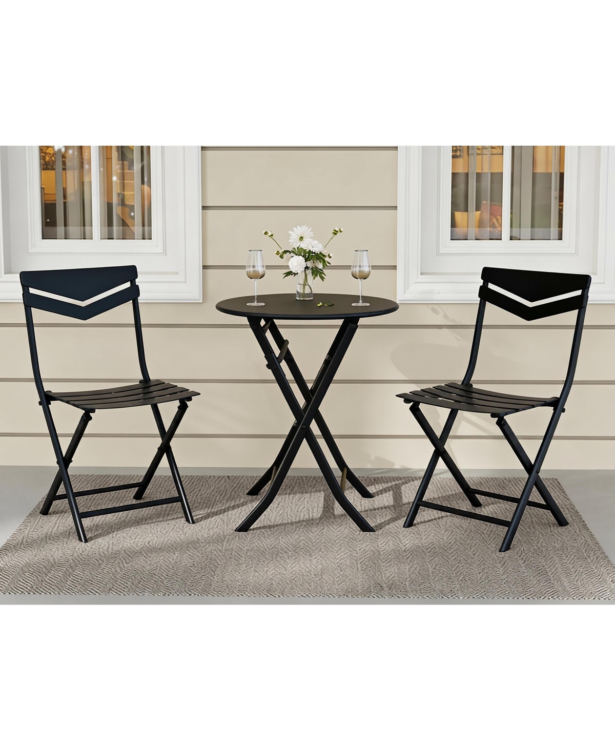 Click here for gaomon 3-Piece Folding Patio Bistro Set with Round... prices