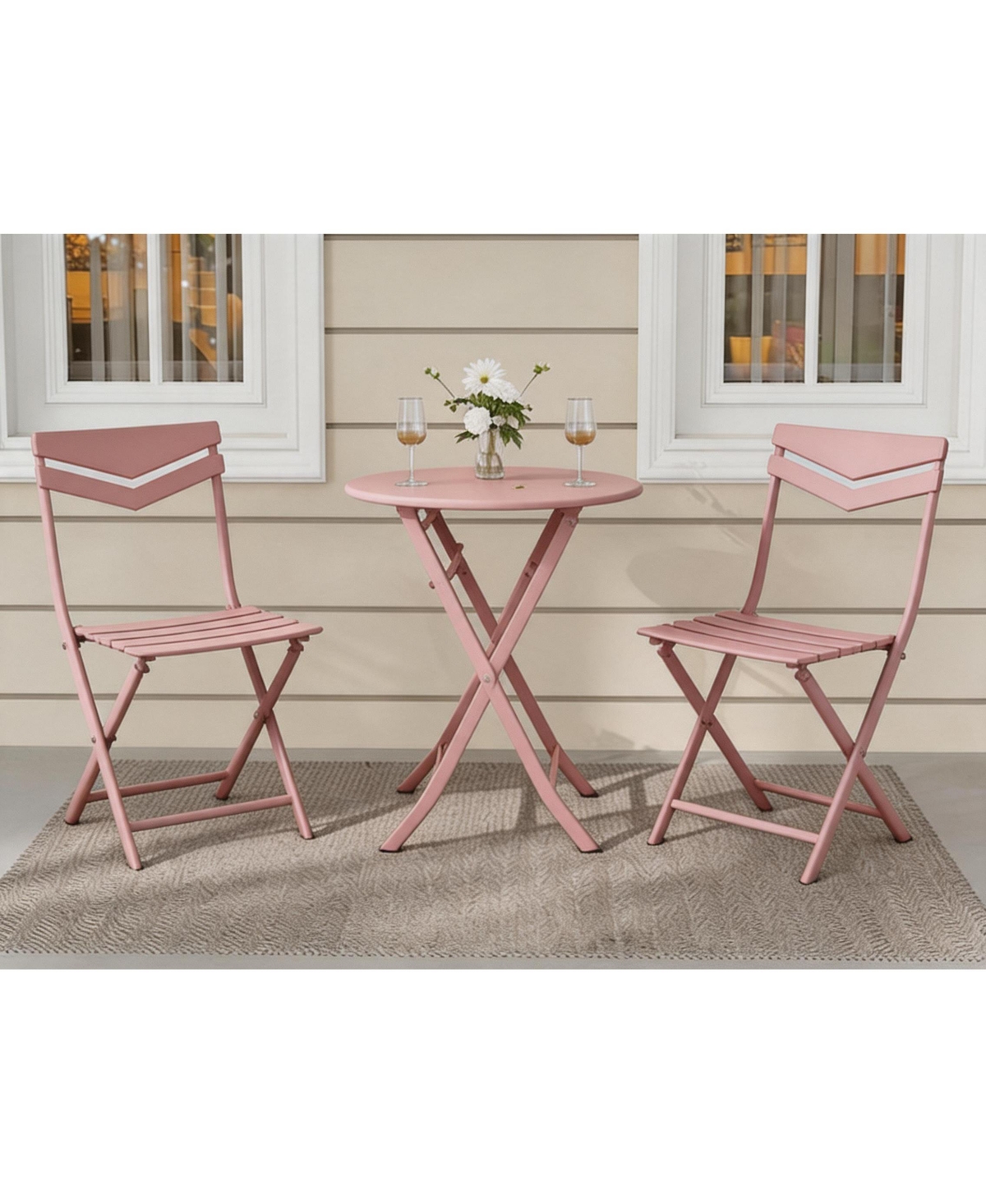 Click here for gaomon 3-Piece Folding Patio Bistro Set with Round... prices