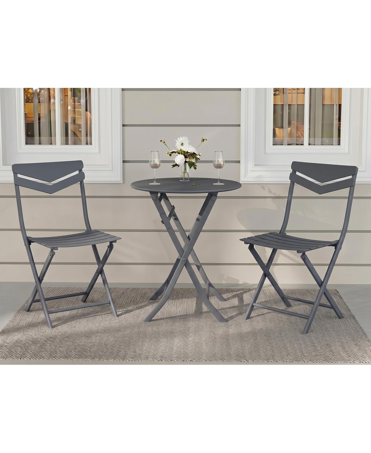 Click here for gaomon 3-Piece Folding Patio Bistro Set with Round... prices