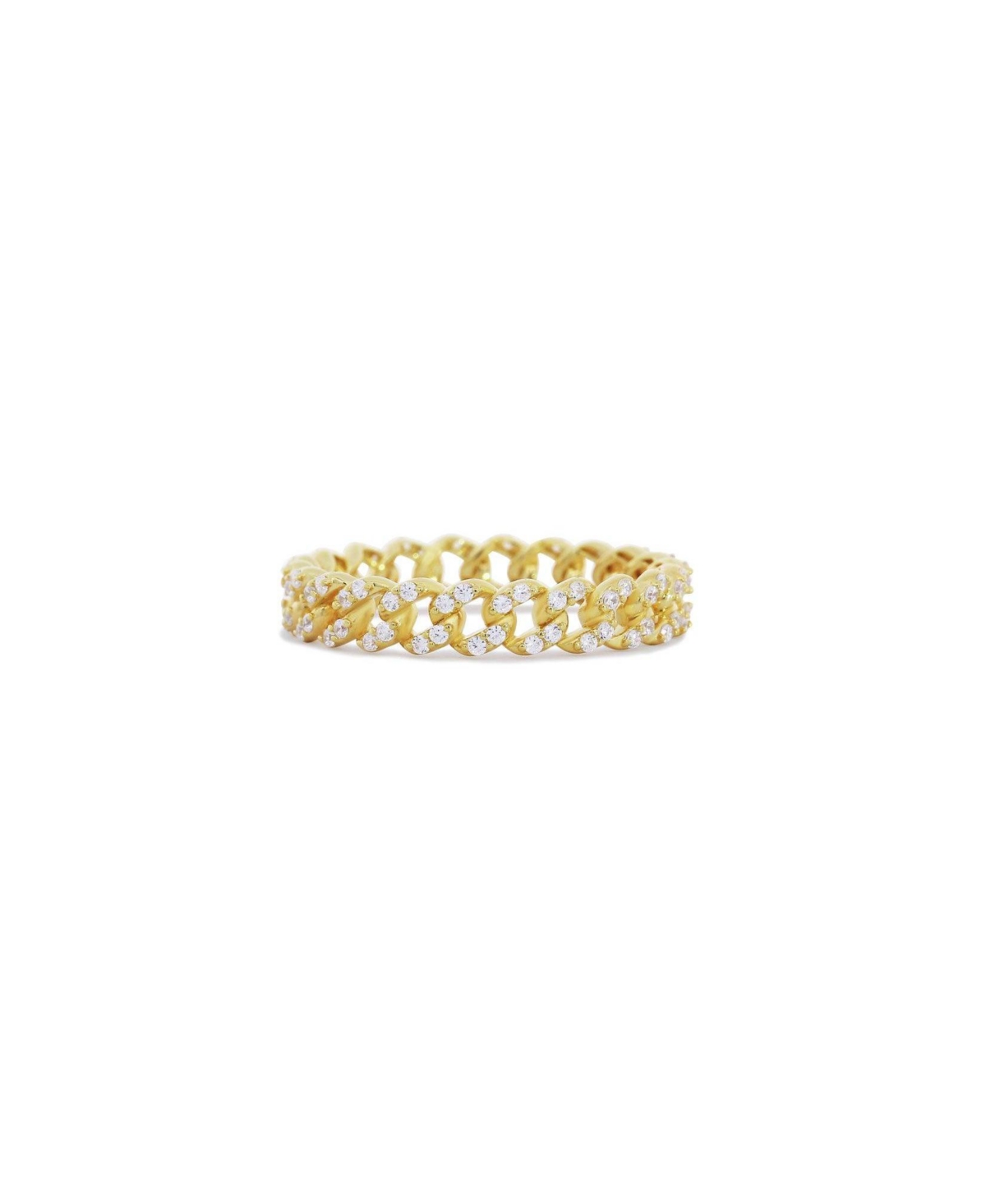 Click here for The Lovery Cz Curb Link Ring 14K Gold Plated Sterl... prices