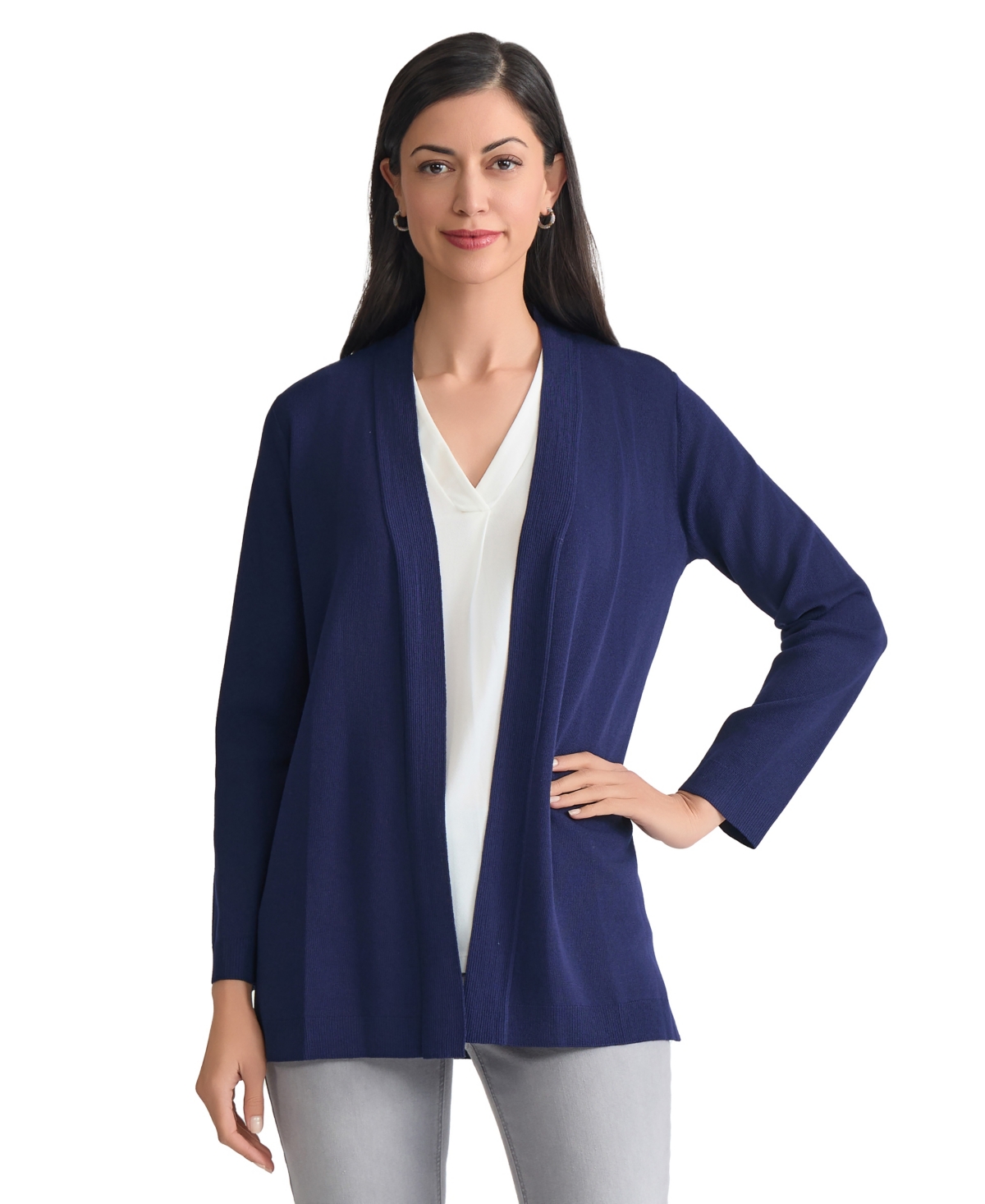 Click here for Jones New York Womens Relaxed V-Neck Open Cardigan... prices
