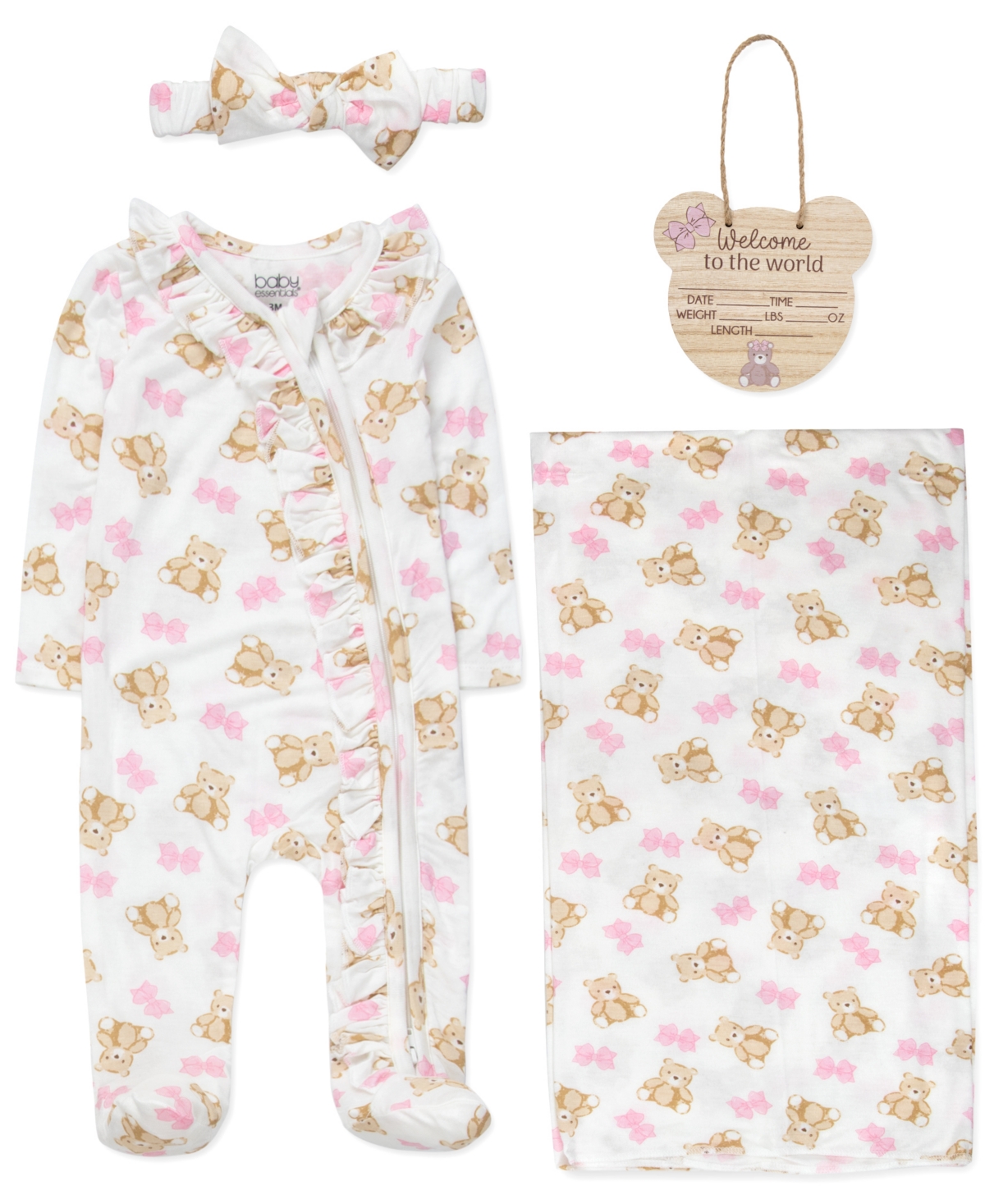 Click here for Baby Essentials Baby Girls Bear Print Coverall  He... prices