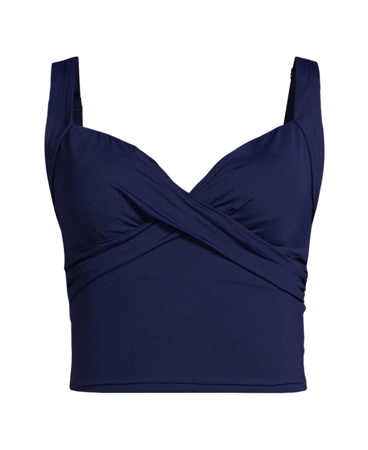 Click here for Lands End Womens V-Neck Wrap Midkini Top - Deep se... prices