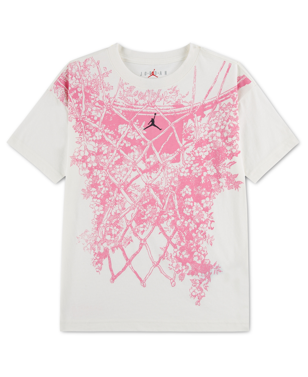 Click here for Jordan Girls 7-16 Floral Net Graphic Short-Sleeve... prices