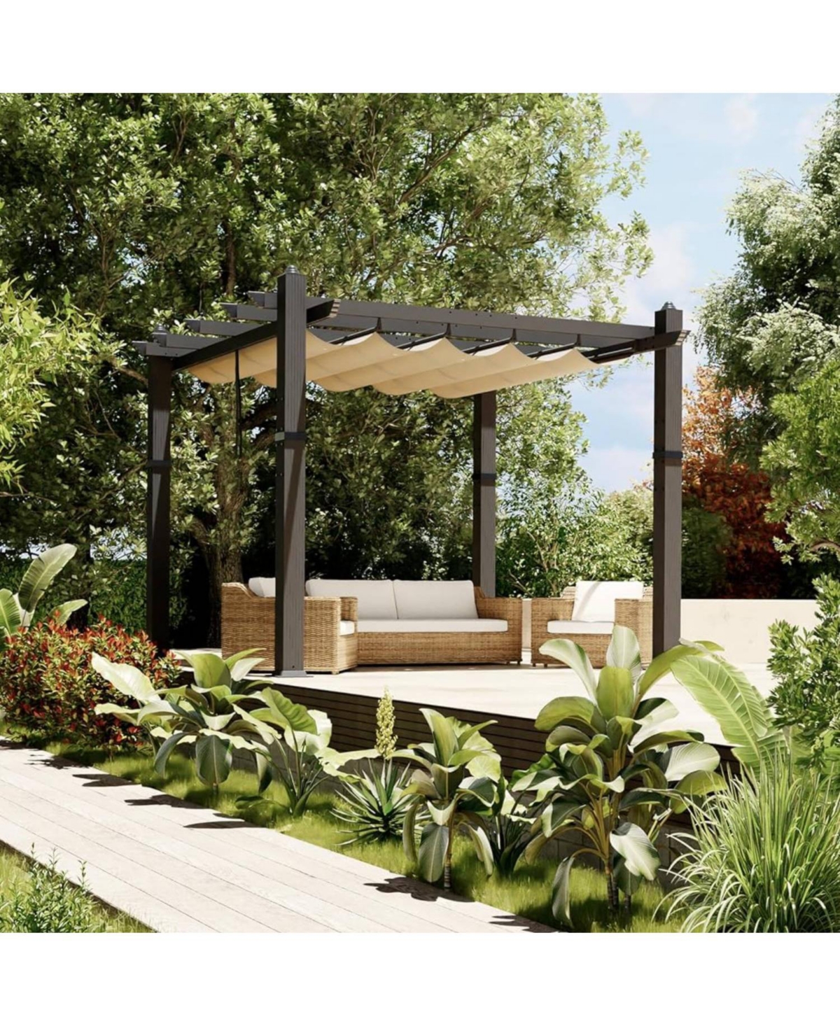Click here for gaomon Outdoor Pergola with Adjustable Canopy for... prices