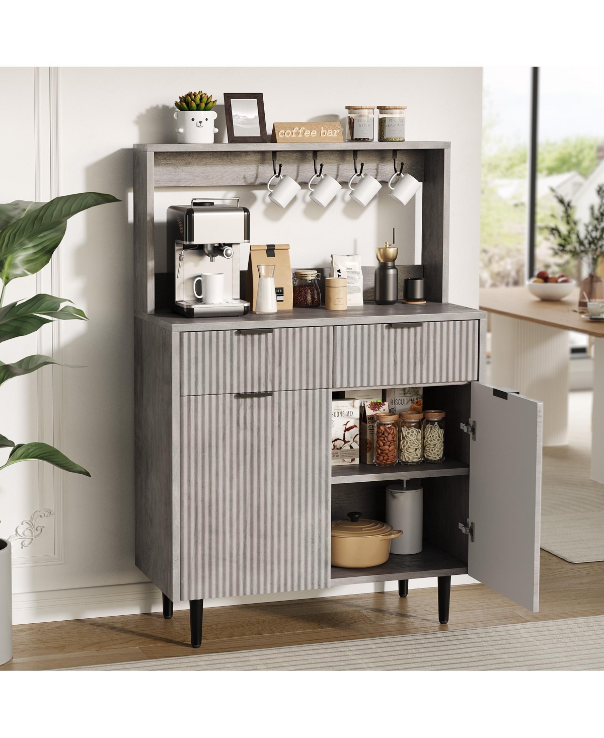 Click here for homfan Fluted Sideboard Buffet Cabinet with Storag... prices