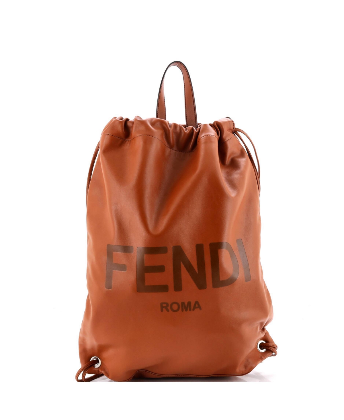 Click here for Pre-Owned Fendi Logo Drawstring Backpack Leather -... prices
