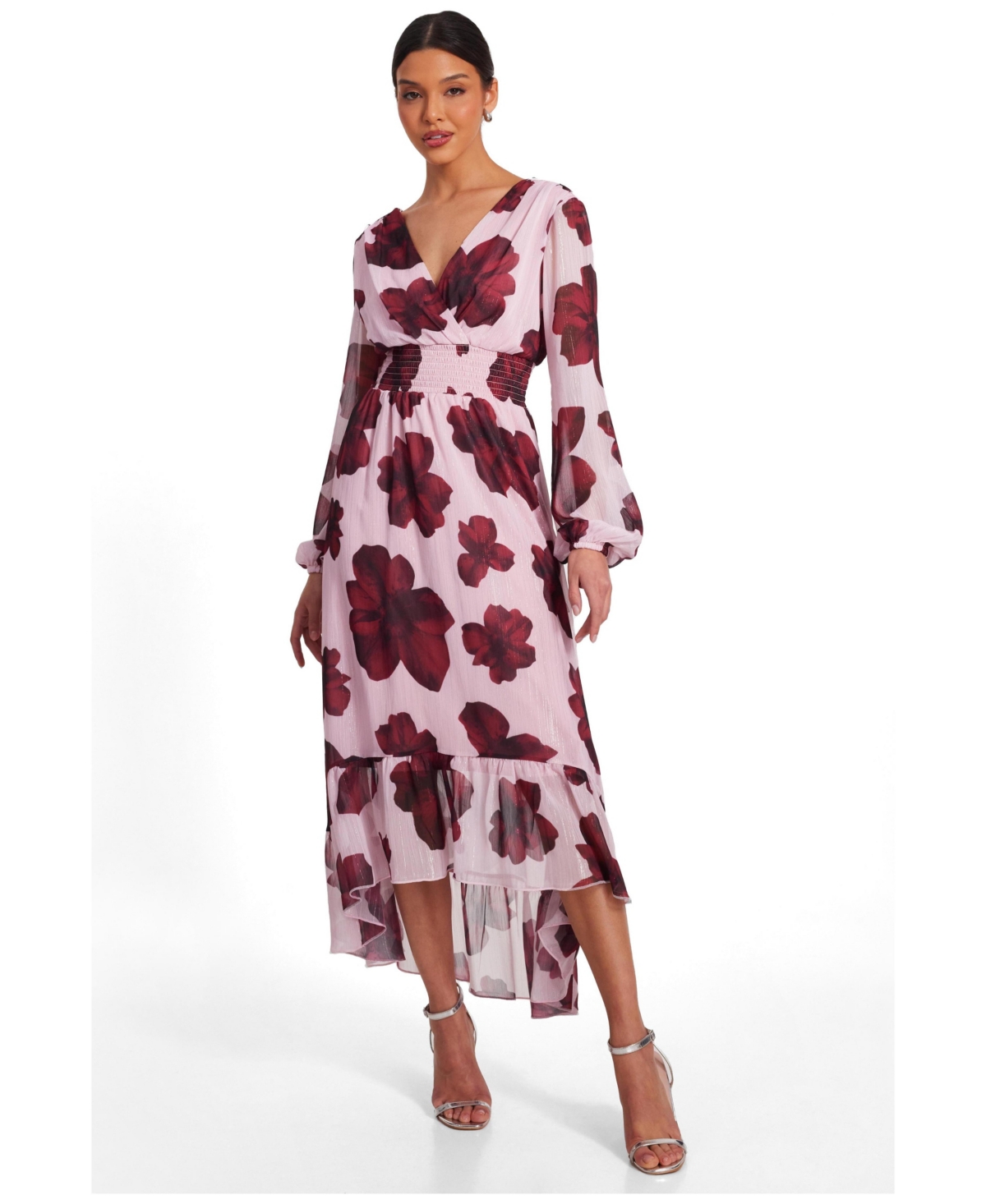 Click here for Quiz Womens Chiffon Wrap Midi Dress - Blush prices